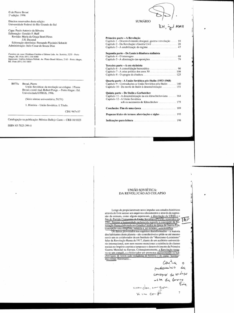 BROUÉ Uniao Sovietica da Revolucao ao Colapso001 | PDF