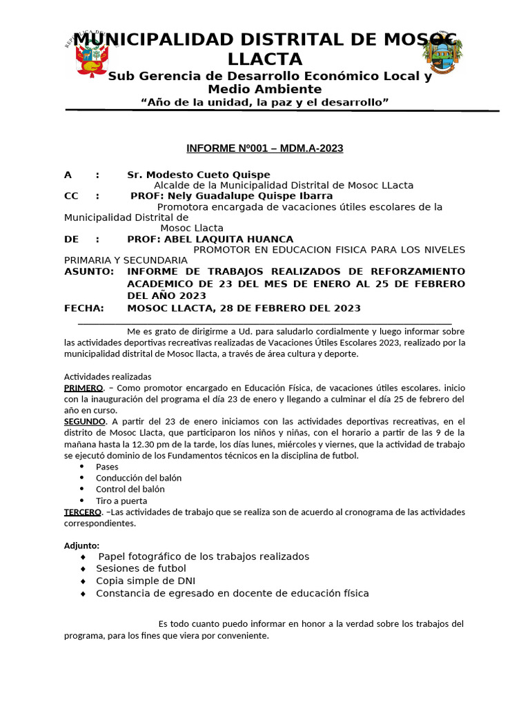 Imforme Abel - 2023 | PDF