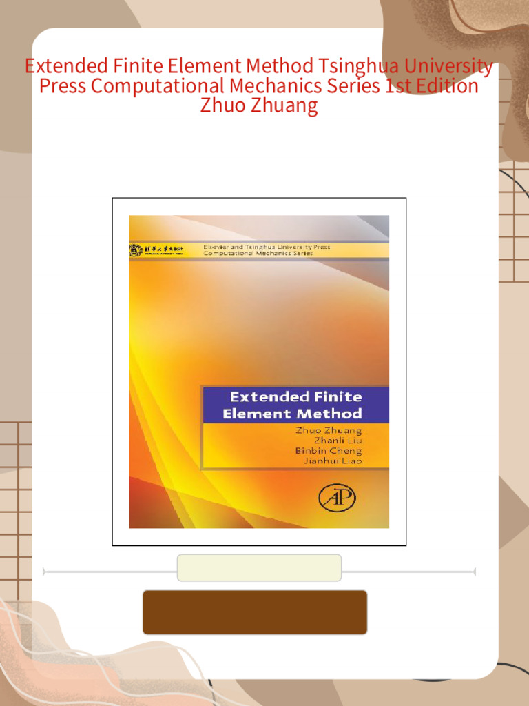 Extended Finite Element Method Tsinghua University Press Computational Mechanics Series 1st ...