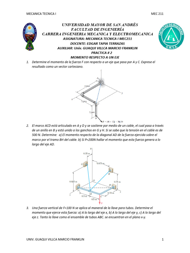 Practica 2 Momento Eje | PDF