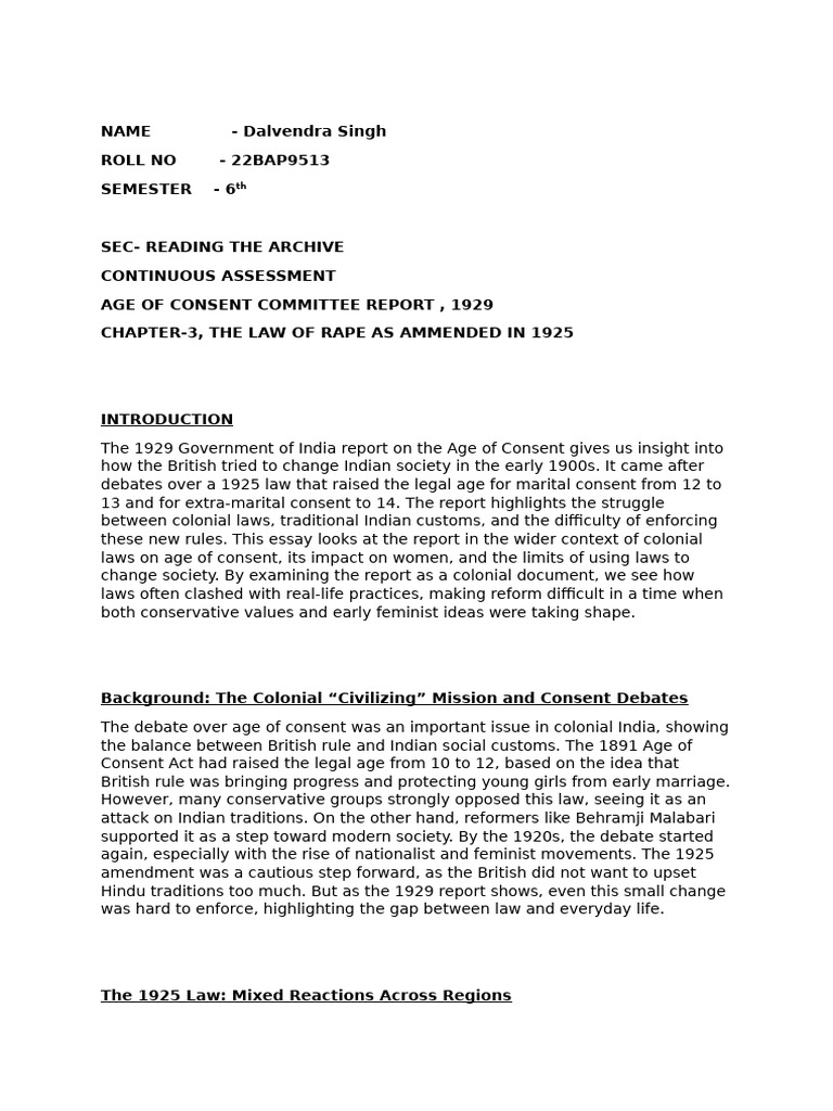 Age of Consent Report | PDF | Marriage | Gender Studies