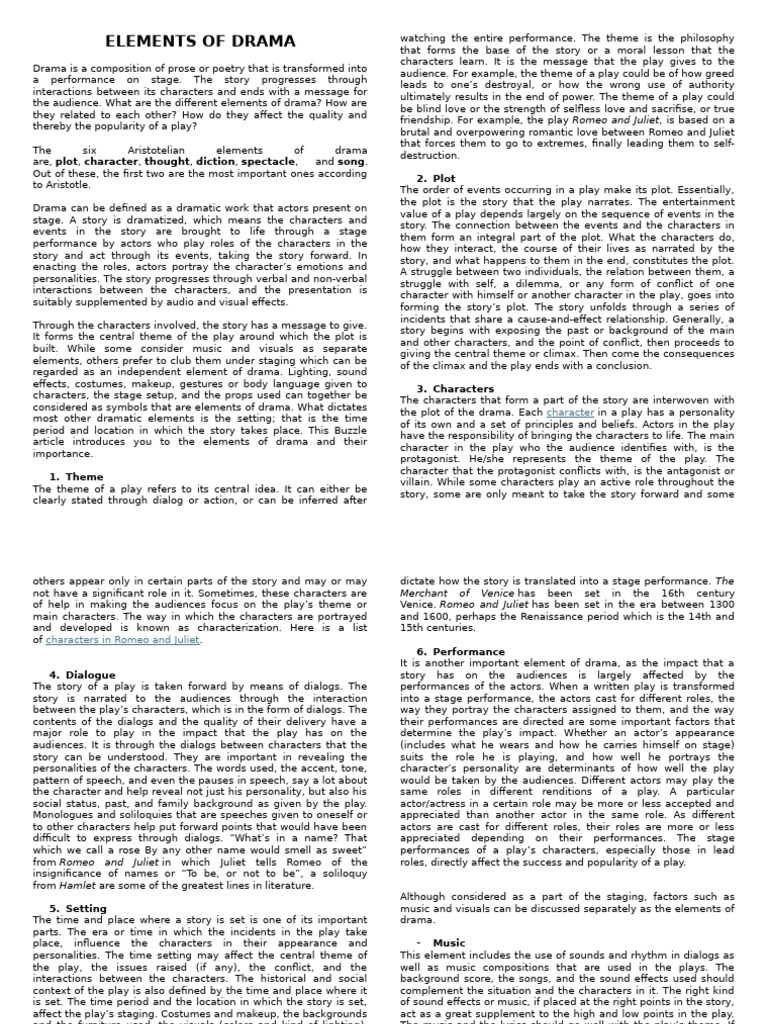 ELEMENTS OF DRAMA | PDF