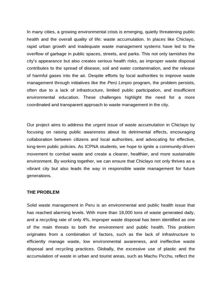 The Problem | PDF | Waste Management | Waste