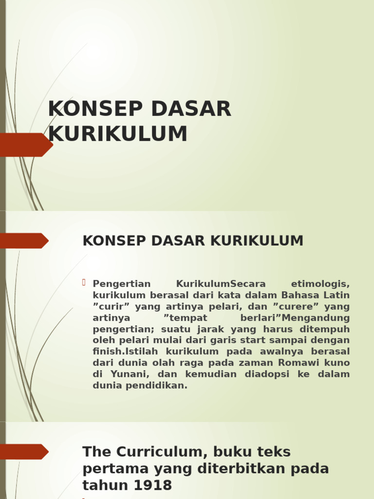 KONSEP DASAR KURIKULUM PERT 2 | PDF