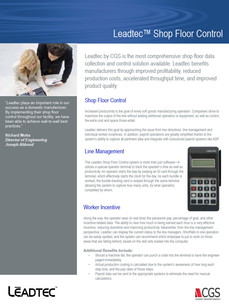 Leadtec Shop Floor Control | PDF | Payroll | Piece Work