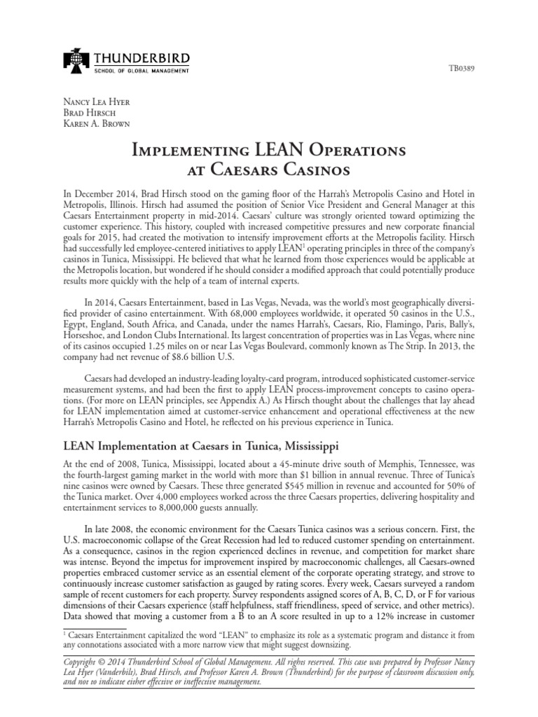 Implementing Lean Operations | PDF | Las Vegas Strip | Inventory