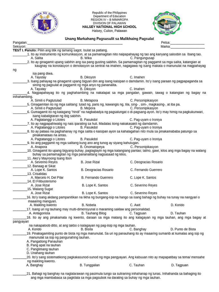Grade 11 - Malikhaing Pagsulat Final | PDF