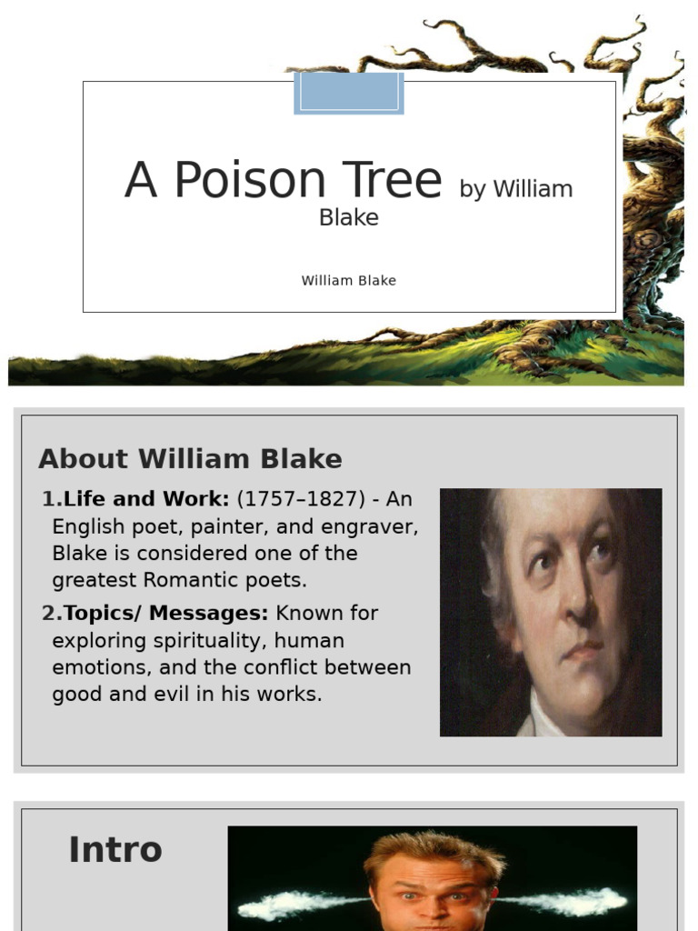 A Poison Tree by William Blake - Grade 10 | PDF | Anger | Behavioural ...