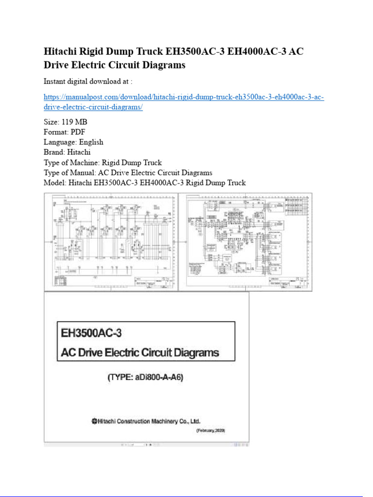 Hitachi Rigid Dump Truck Eh3500ac 3 Eh4000ac 3 Ac Drive Electric ...