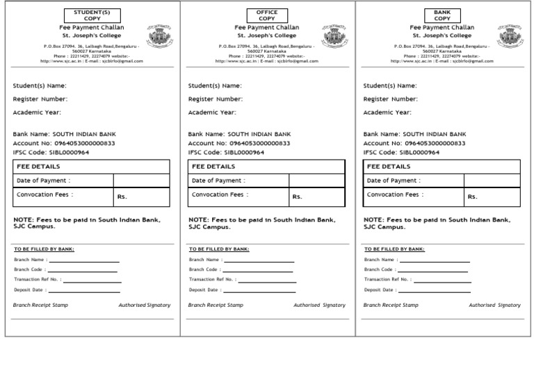 Convocation Challan | PDF | Banks | Personal Finance