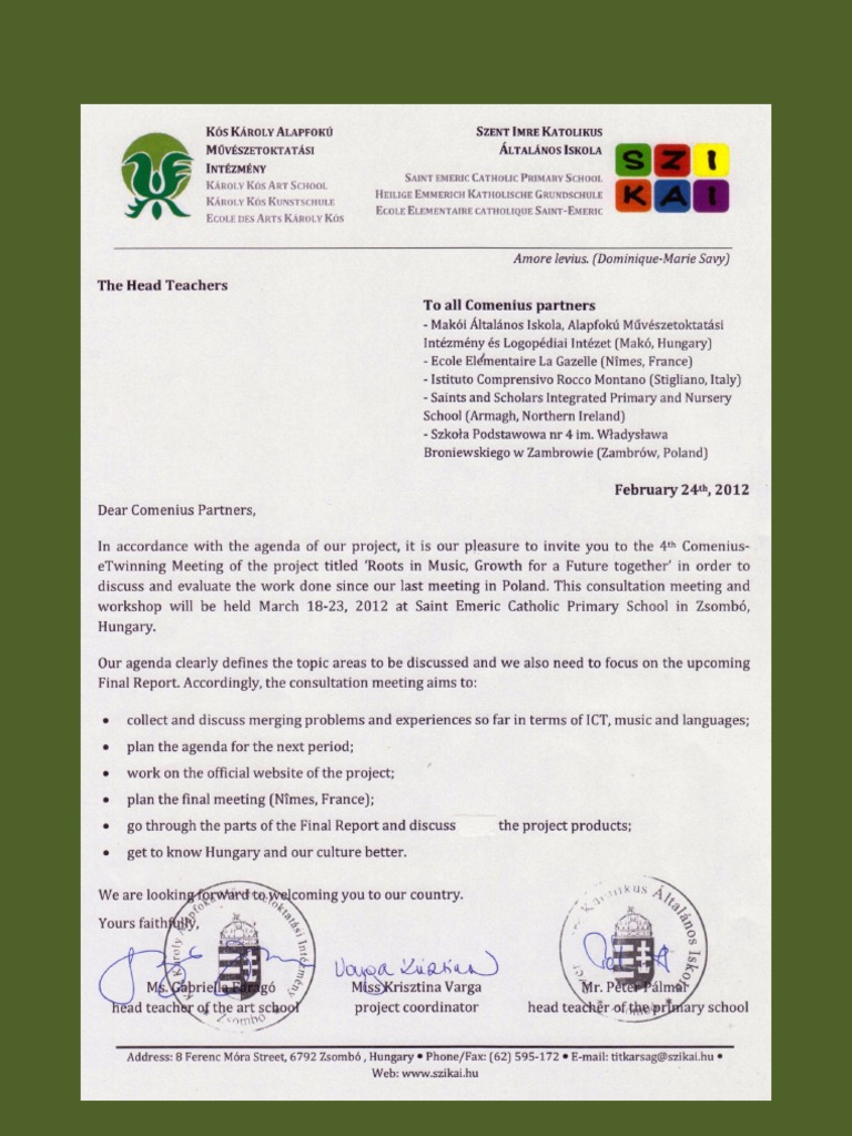 Comenius PM4 Invitation en | PDF