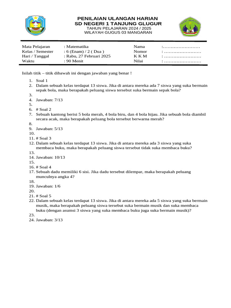 PENILAIAN ULANGAN HARIAN titip | PDF