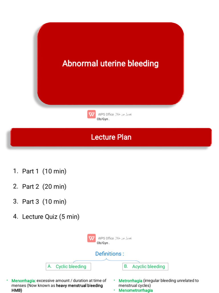 Abnormal Uterine Bleeding | PDF | Uterus | Bleeding