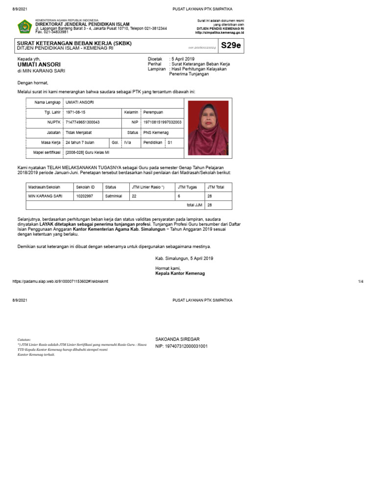 Pusat Layanan PTK Simpatika | PDF