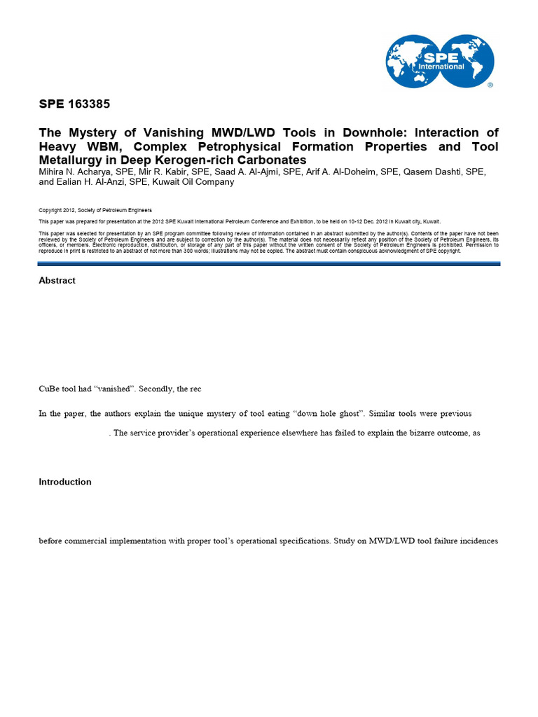 Vanishing MWD/LWD Tools in Drilling | PDF | Reliability Engineering ...