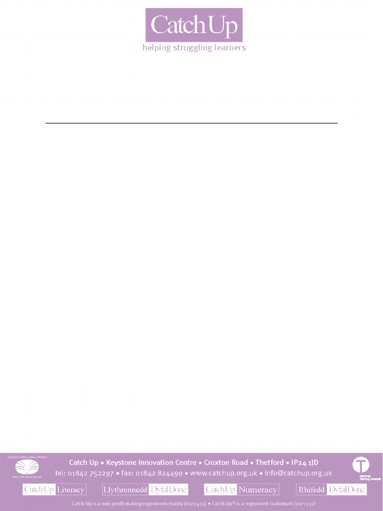 Catch Up in Secondary Schools 2008 | PDF | Reading Comprehension | Literacy