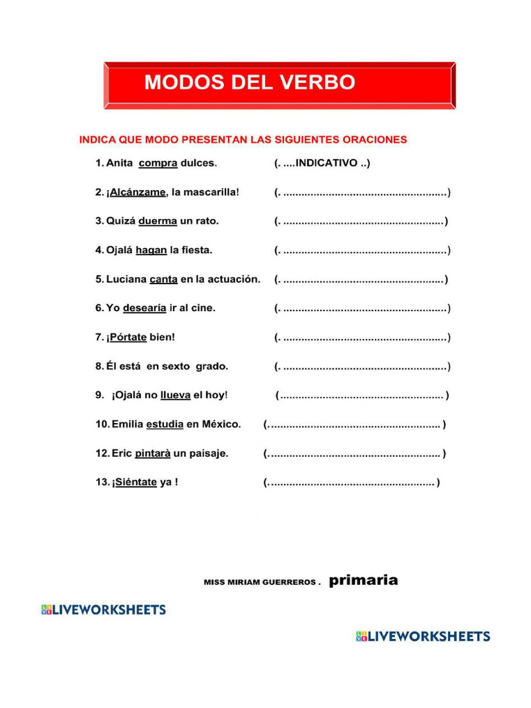 Modos Del Verbo | PDF