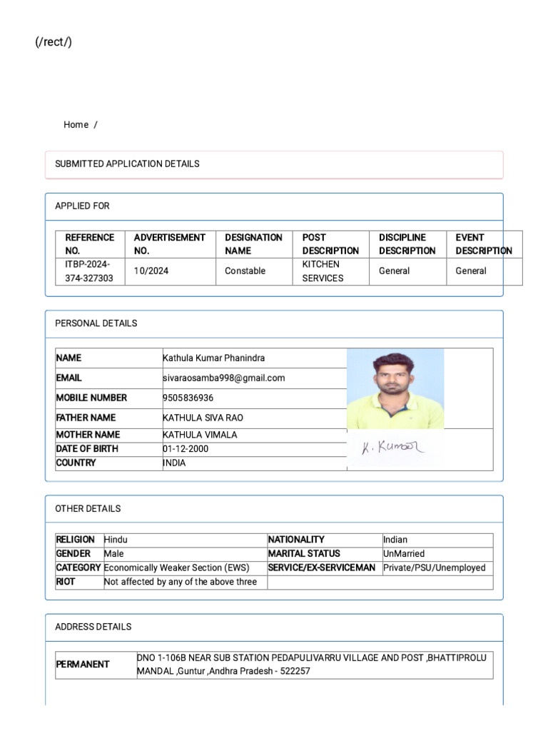 Phanindra Itbpf | PDF