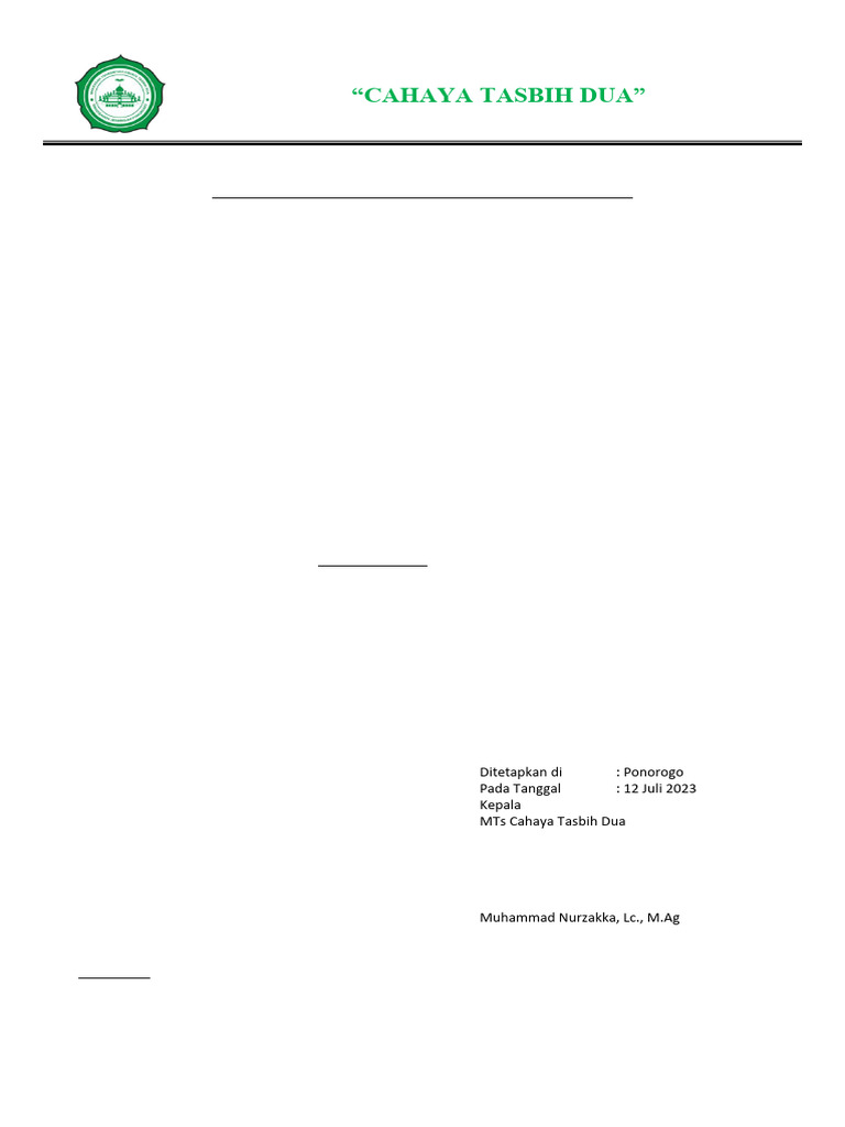 SK JADWAL MTS 2024 Simpatika | PDF