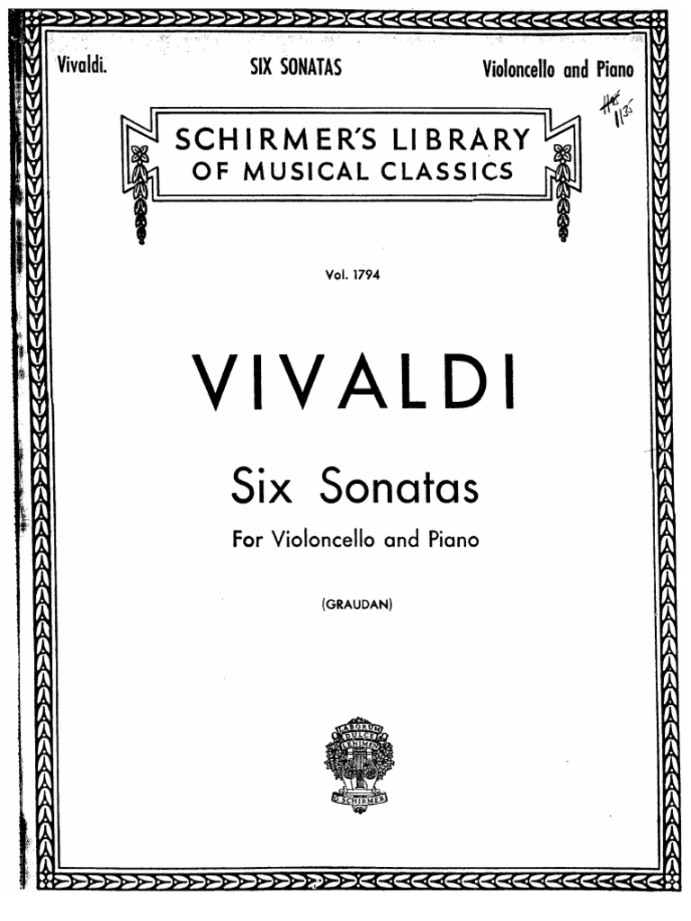 Vivaldi Six Sonatas For Violoncello and Piano | PDF