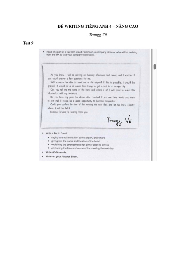 Writing Anh 4 - Nâng Cao | PDF