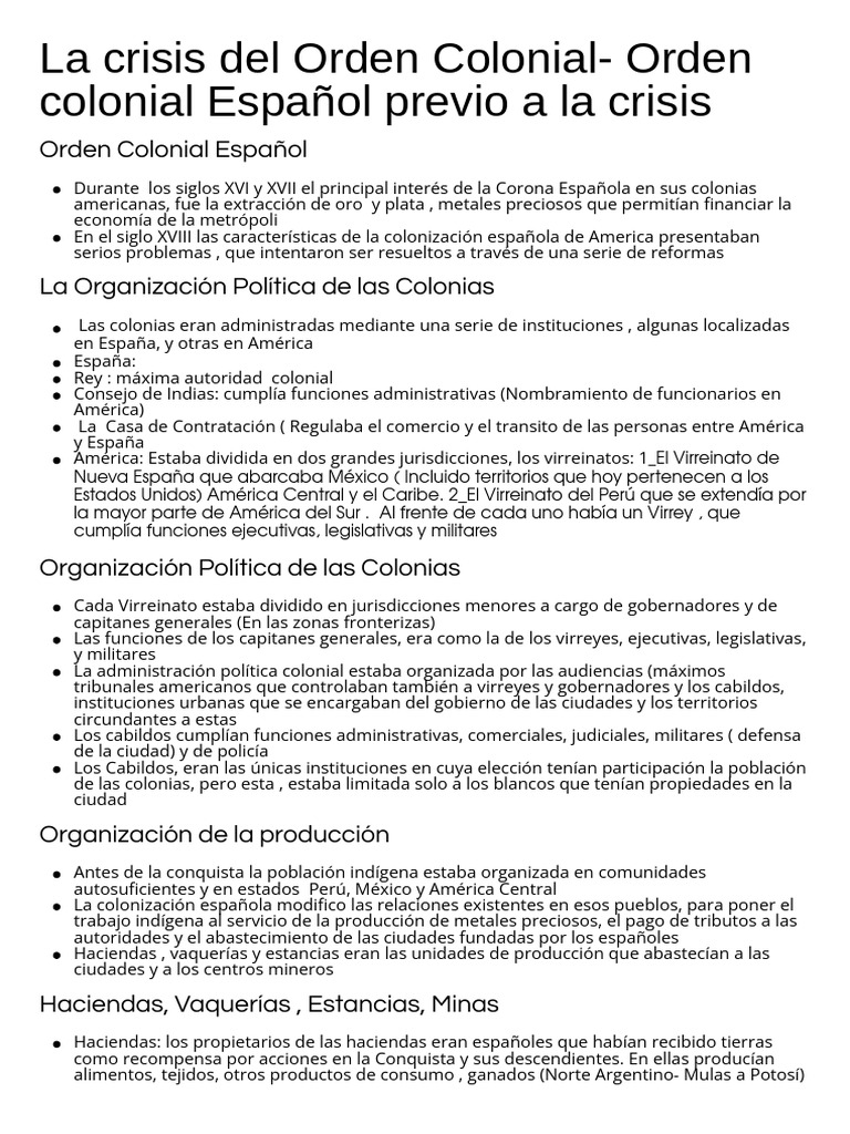 La Crisis Del Orden Colonial.docx_20240804_121327_0000 | PDF | Imperio ...