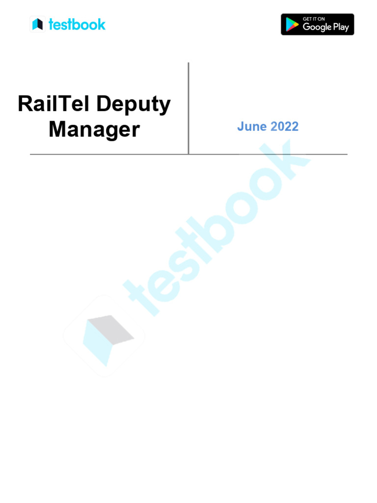 RailTel Deputy Manager June 2022 (English) | PDF