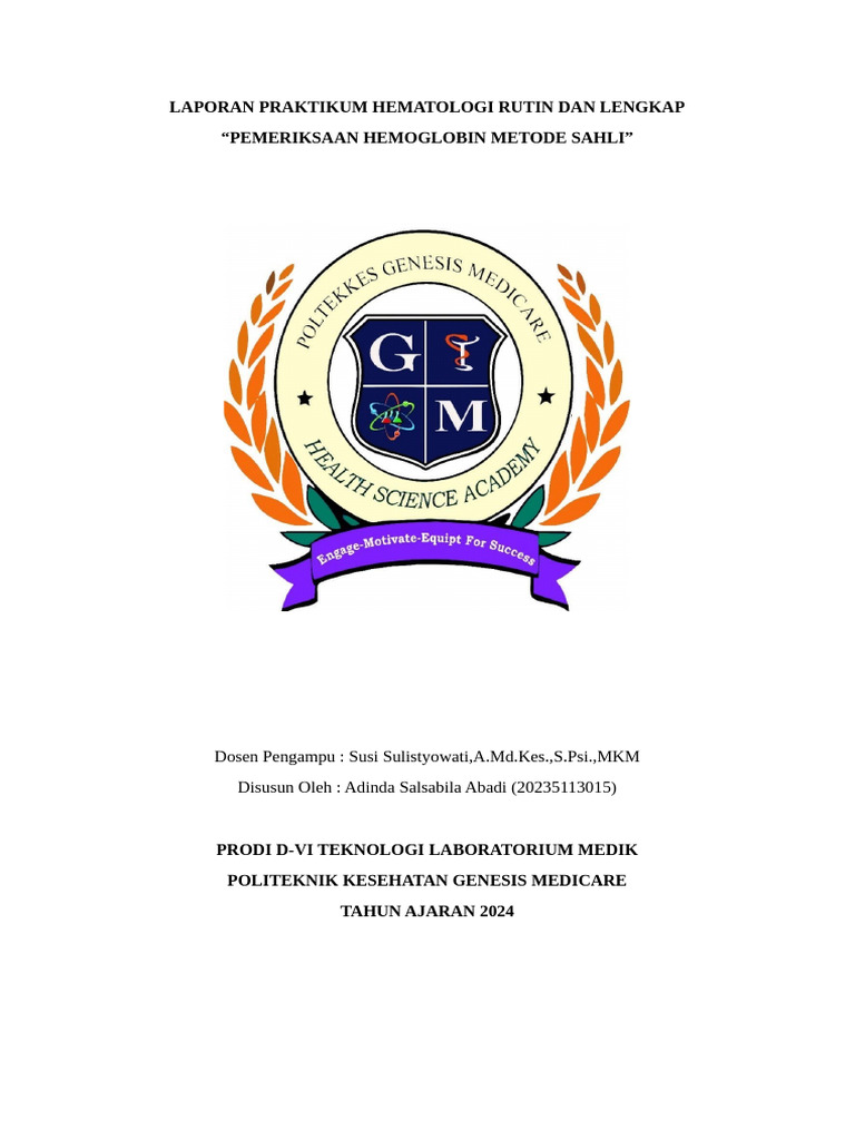 Pemeriksaan Hemoglobin Metode Sahli | PDF