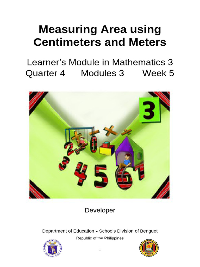 Math-3 Q4 wk5 Measuring-Area v1 | PDF | Area | Rectangle