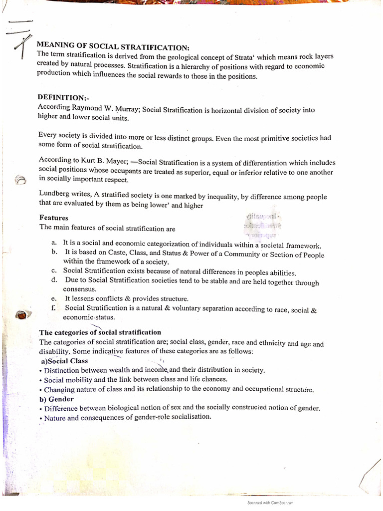 Sociology of Education Social Stratification | PDF