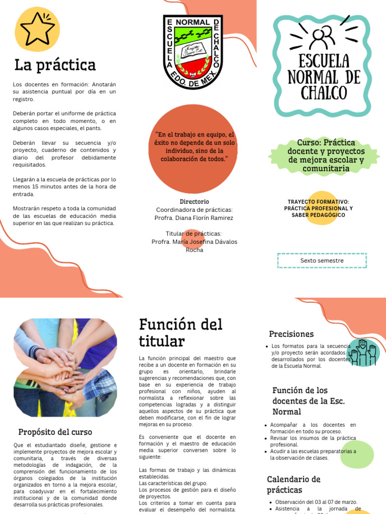 TRÍPTICO | PDF | Maestros | Escuelas