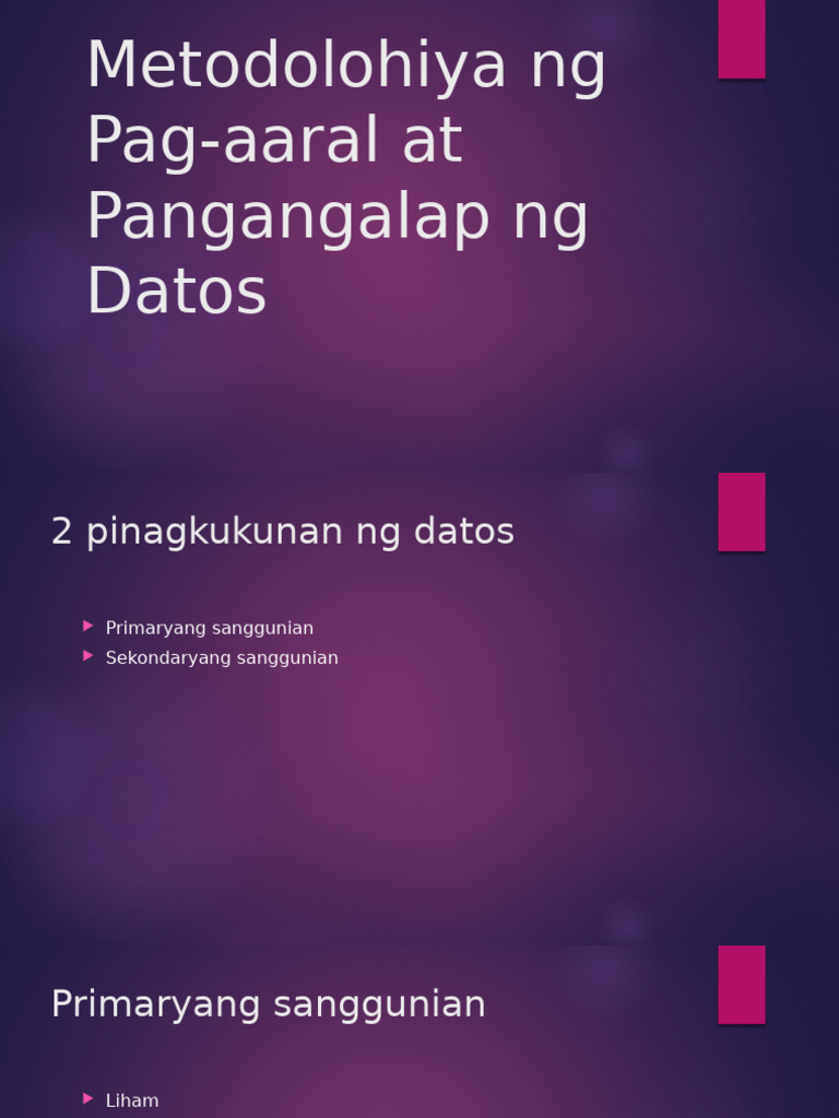 Metodolohiya NG Pag-Aaral at Pangangalap NG Datos | PDF