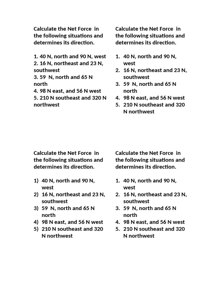 Activity Net Force | PDF