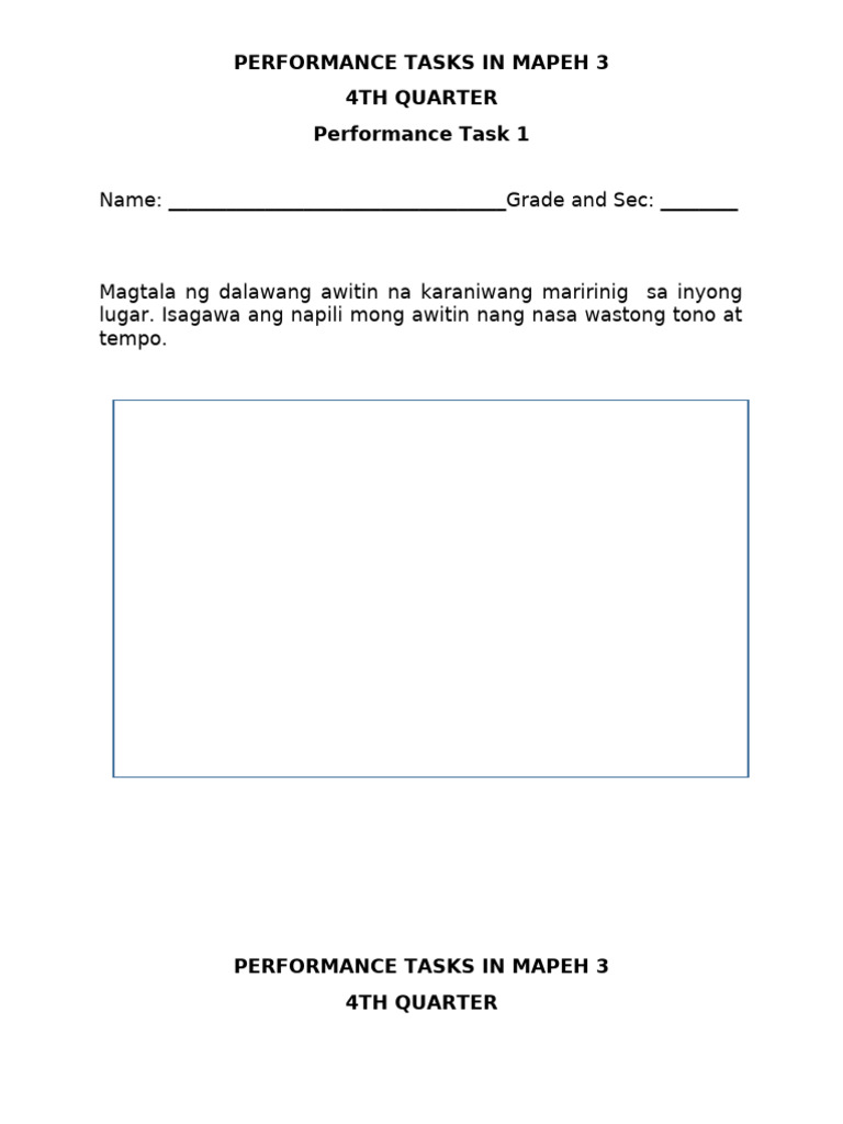 MAPEH 3 Q4 - PT | PDF