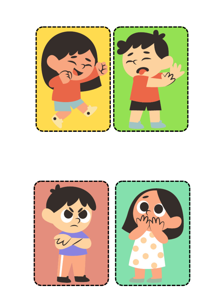 Tarjetas Educativas para Memorama de Las Emociones Ilustrado en Colores ...