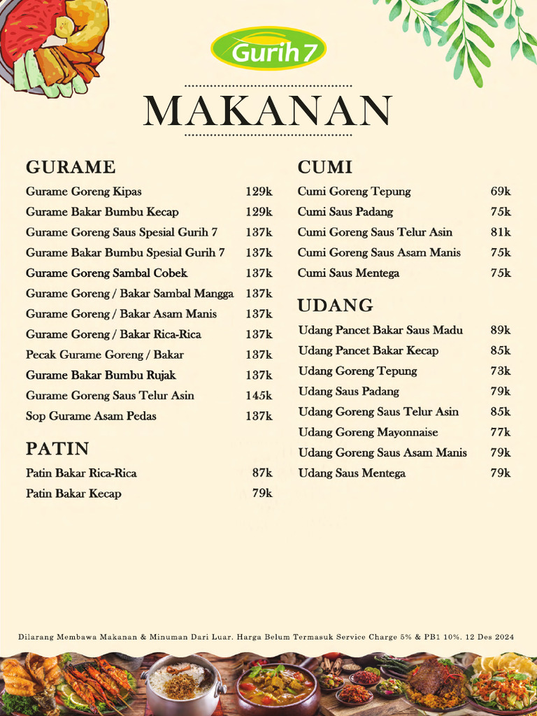Daftar Menu Gurih 7 - Desember 2024 (Compressed) | PDF