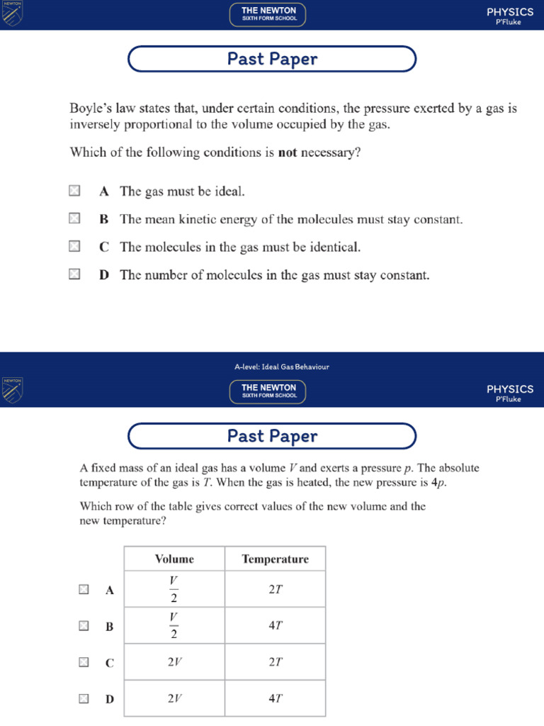 A - Level27 - Ideal Gas Behaviour | PDF