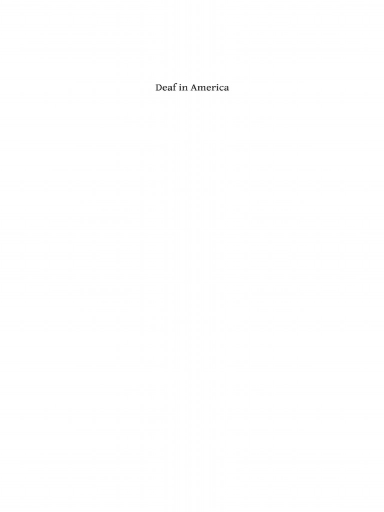 Deaf in America - Voices From A Culture | PDF