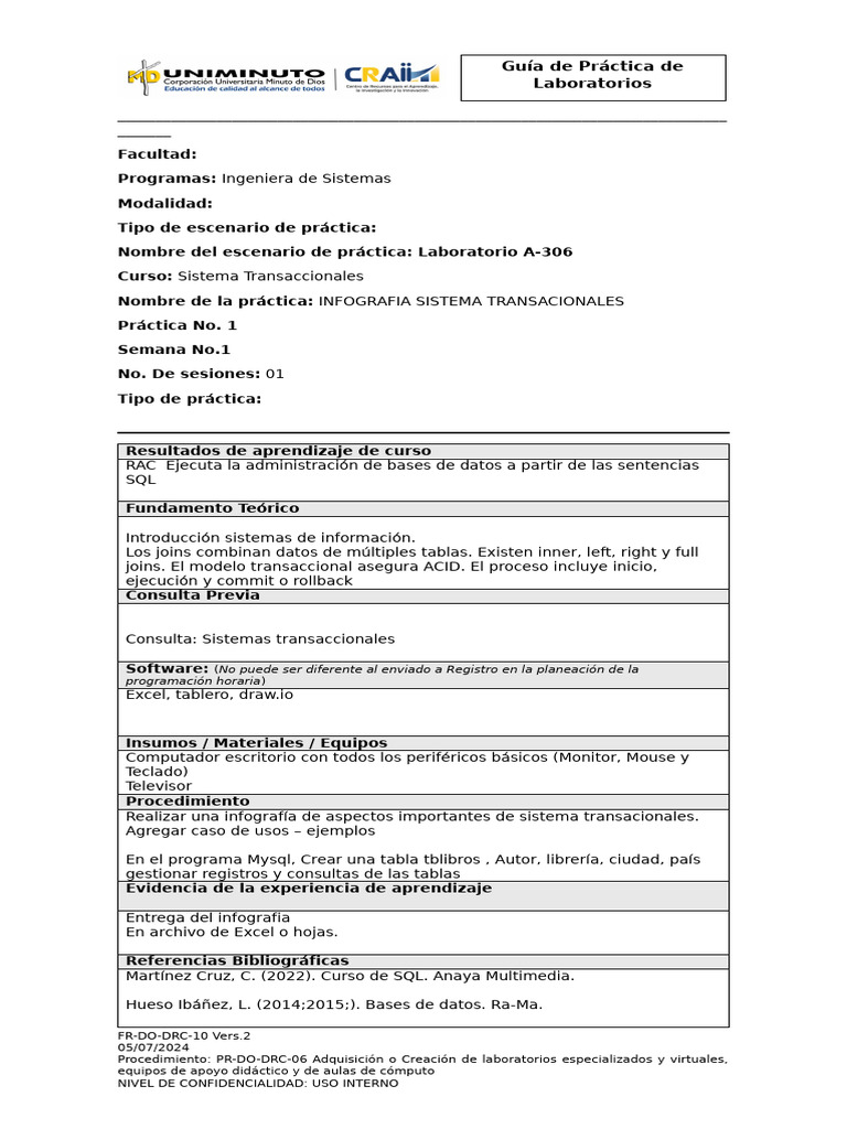 Guía de Laboratorio | PDF | Infografia | Mi sql