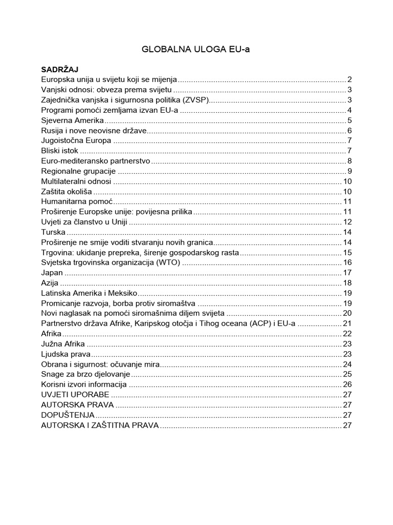 EU Globalna Uloga | PDF
