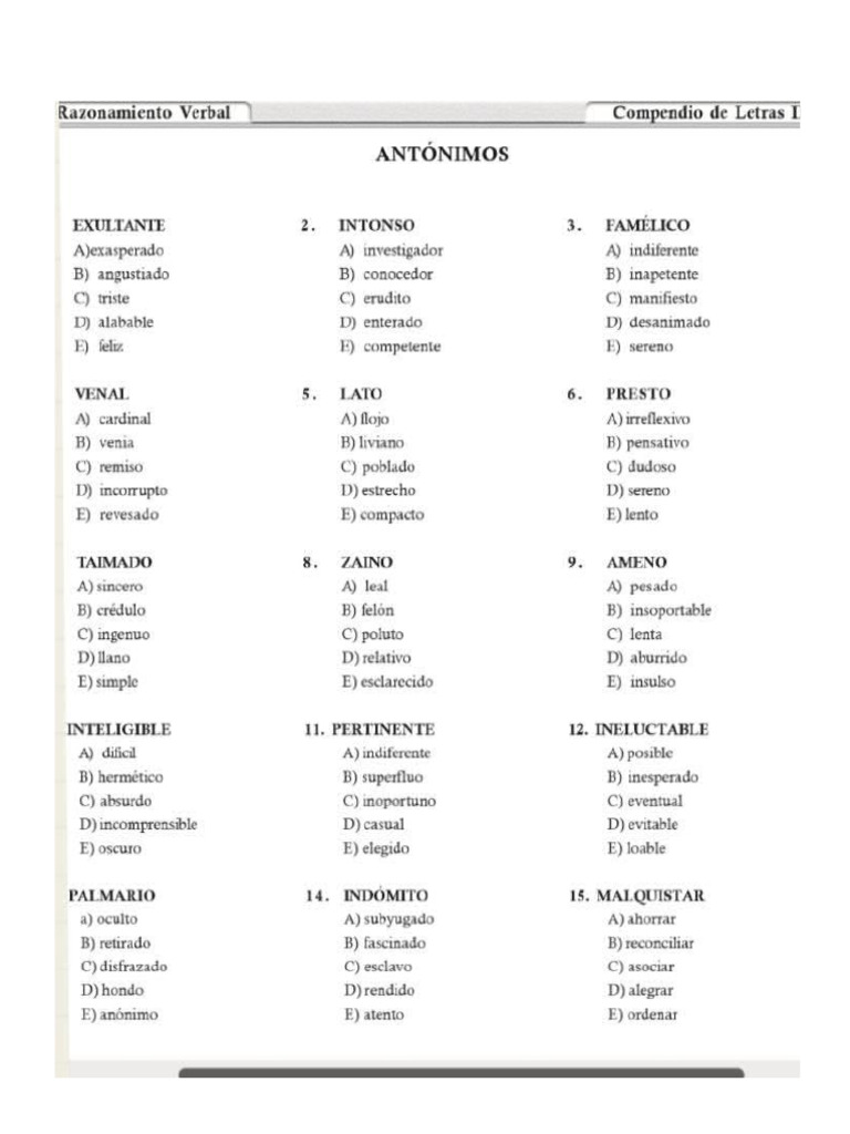 Antónimo | PDF