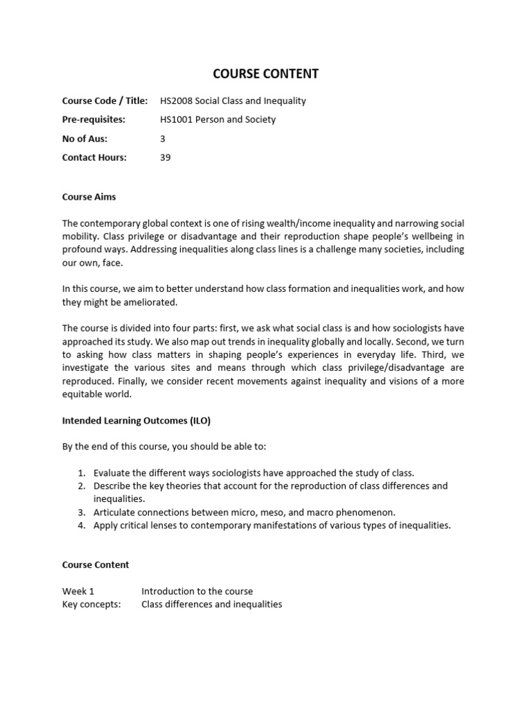 hs2008 Social Class and Inequality | PDF | Economic Inequality ...