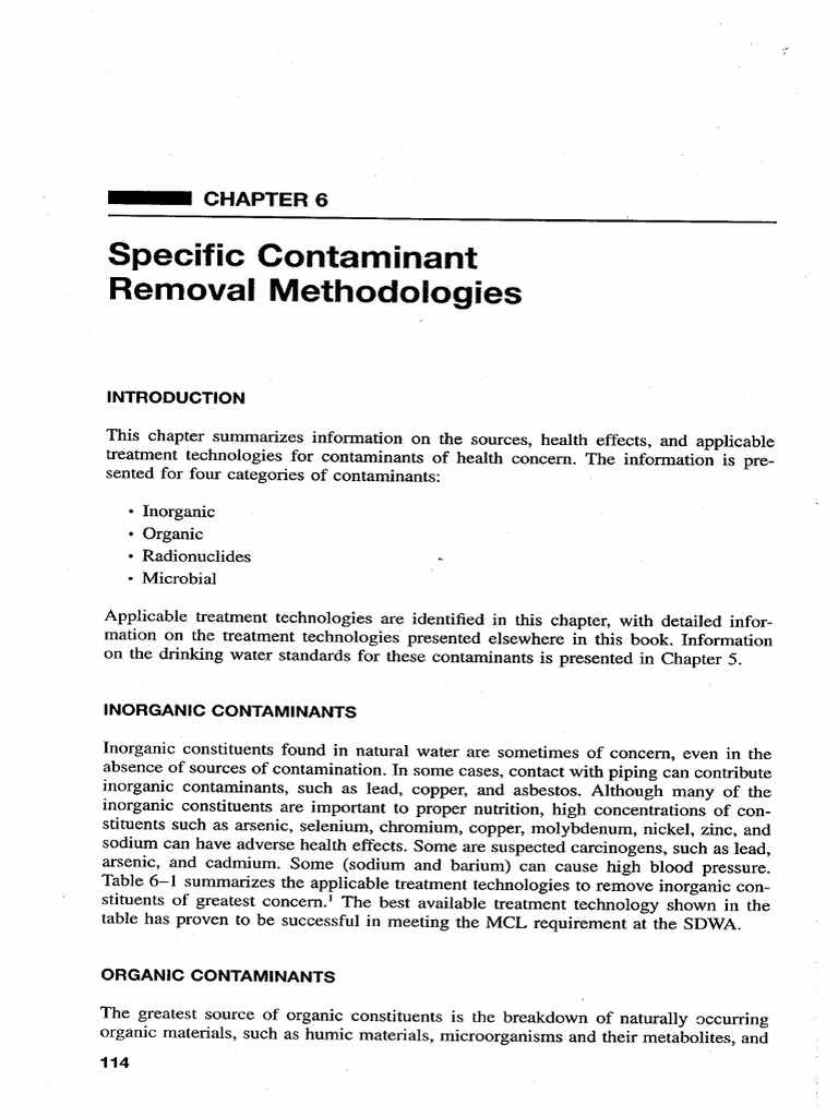 06 - Ch-6-Specific Contaminant Removal Methodologies | PDF