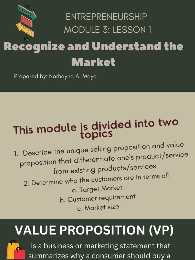 Entrepreneurship Module 3 Lesson 1 2 | PDF | Market Segmentation | Brand