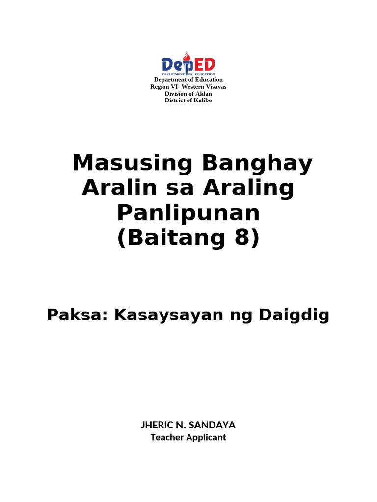 Banghay Aralin Sa AP 8 Detailed | PDF