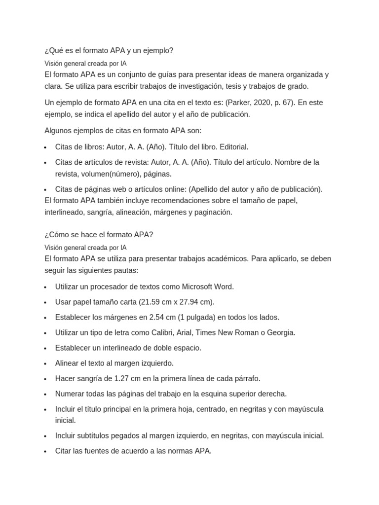 Ejemplo y guía del formato APA | PDF | Estilo apa | Procesador de textos