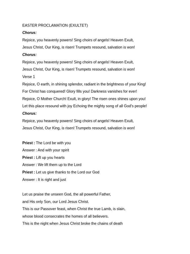 Easter Proclamation | PDF