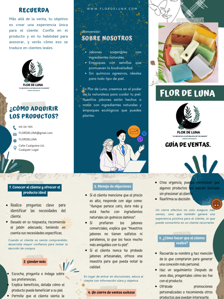 TRÍPTICO GUÍA DE VENTAS - FLOR DE LUNA | PDF