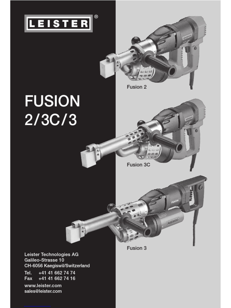Manual Book - Extrusion - LEISTER Fusion 3c | PDF | Extrusion | Welding