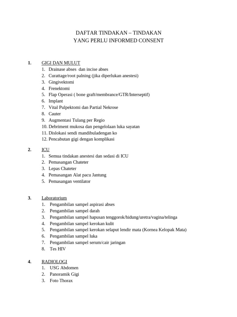Daftar Informed Consent | PDF